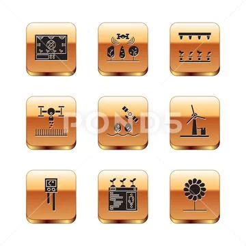 Set Smart farming technology, Temperature and humidity sensor, with ...