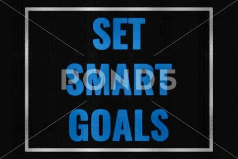 Set Smart Goals text on dark screen ~ Hi Res #107682028