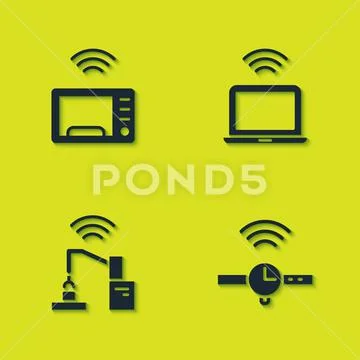 Set Smart microwave oven, Smartwatch, Robotic robot arm hand factory ...