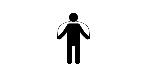 Set of stick figures jump rope exercises... | Stock Video | Pond5