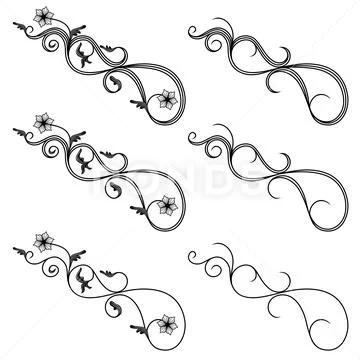 Set of swirl border design elements ~ Clip Art #106143855