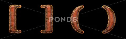 Set of symbols left, right bracket and left, right perentheses made of ...