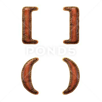 Set of symbols left, right bracket and left, right perentheses made of ...