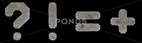 Set of symbols question mark, exclamation, equals mark, plus made of ...