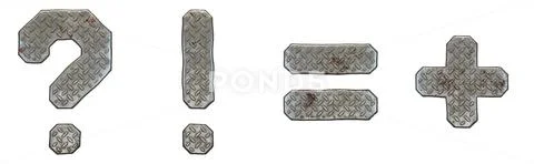 Set of symbols question mark, exclamation, equals mark, plus made of ...