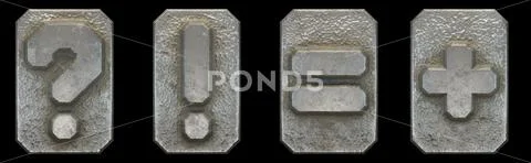 Set of symbols question mark, exclamation mark, equals, plus made of ...