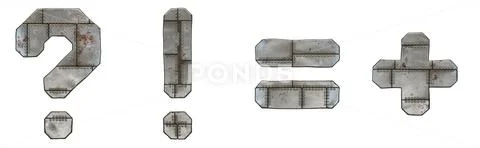 Set of symbols question mark, exclamation, equals mark, plus made of ...