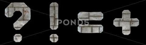 Set of symbols question mark, exclamation, equals mark, plus made of ...