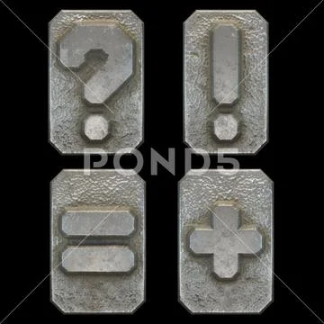 Set of symbols question mark, exclamation mark, equals, plus made of ...