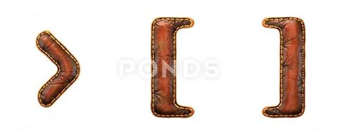 Set of symbols right angle bracket, left and right bracket made of ...