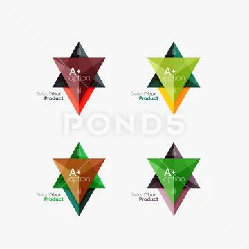 Set of triangle option infographic layouts: Graphic #70440549