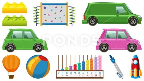 Set of various objects cartoon: Graphic #137773785