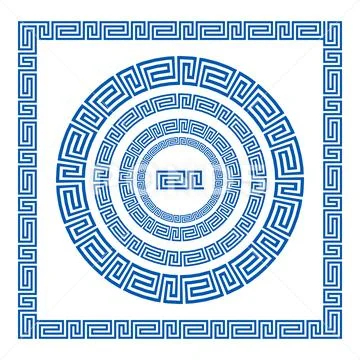 Set of vector brushes to create Greek Meander patterns and samples of ...