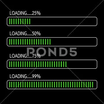 Set of vector loading icons. loading bar progress icon. Download progress. .. Stock Photo #228158300