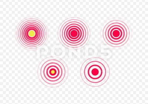 Set of vector pain dot radial icons. Illustration #140524680