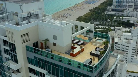 Setai Miami Beach rooftop pool | Stock Video | Pond5