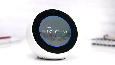 Setting a Timer on a Smart Home Assistan... | Stock Video | Pond5