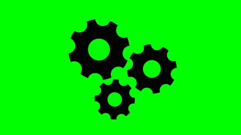 settings icon animation on on green back... | Stock Video | Pond5