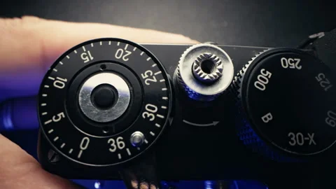 Settings mechanism on mirror analog film... | Stock Video | Pond5