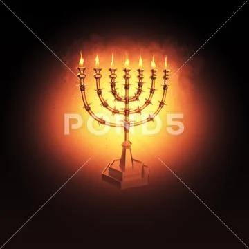 Seven Arms Menorah Candlestick Almond Blossom Sanctuary Fire Explosion ...