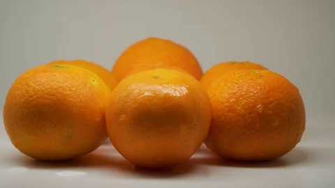Seven Pulpy Oranges With Water Droplets ... | Stock Video | Pond5