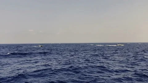 several boats are sailing on the open oc... | Stock Video | Pond5