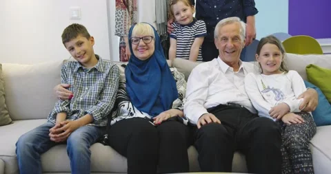 Several generations portrait of happy mo... | Stock Video | Pond5