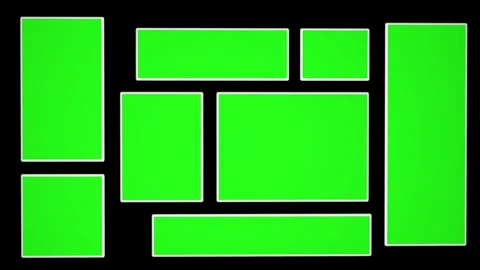 Several green screens appearing alternat... | Stock Video | Pond5