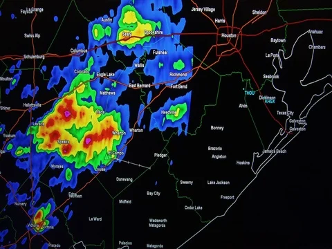 Severe storms on Doppler weather radar m... | Stock Video | Pond5