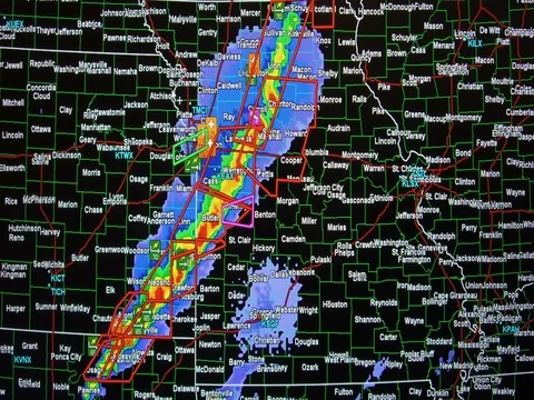 Severe storms on Doppler weather radar m... | Stock Video | Pond5