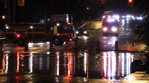 Severe urban flooding at night after hea... | Stock Video | Pond5
