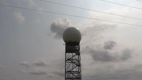 Severe weather Doppler radar dome statio... | Stock Video | Pond5