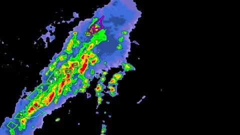 Severe weather radar screen showing torn... | Stock Video | Pond5