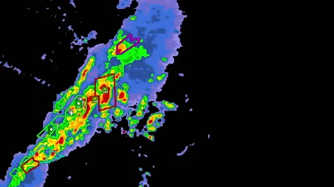 Severe weather radar screen showing torn... | Stock Video | Pond5
