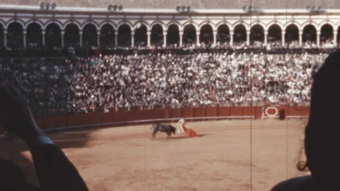 Seville - 1970: A bull attacks matador i... | Stock Video | Pond5