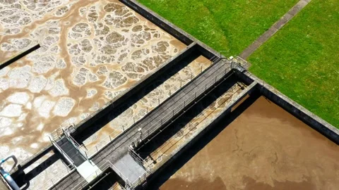 Sewage treatment plant ready for Green d... | Stock Video | Pond5