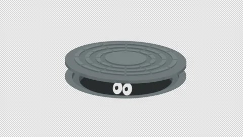 Sewer manhole. Animation of the eyes loo... | Stock Video | Pond5