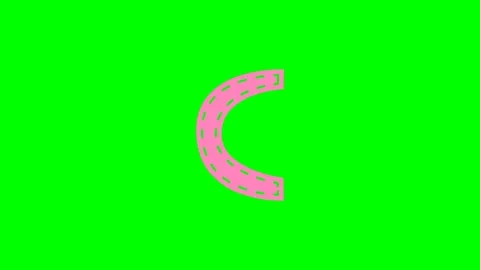 Sewing Letter C Animation Green Screen | Stock Video | Pond5
