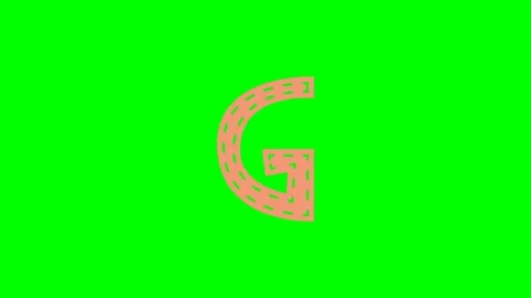 Sewing Letter G Animation Green Screen | Stock Video | Pond5