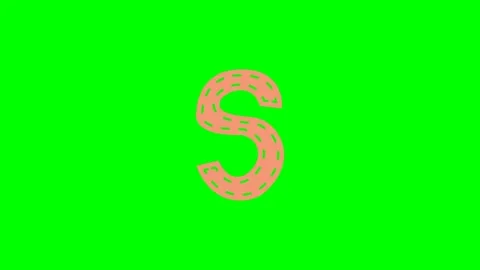 Sewing Letter S Animation Green Screen | Stock Video | Pond5