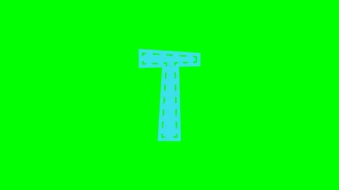 Sewing Letter T Animation Green Screen | Stock Video | Pond5