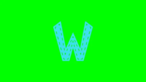 Sewing Letter W Animation Green Screen | Stock Video | Pond5
