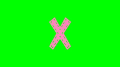 Sewing Letter X Animation Green Screen | Stock Video | Pond5