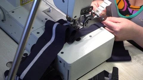 Sewing Tape Fabric on an Industrial Sewi... | Stock Video | Pond5