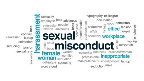 Sexual misconduct animated word cloud. K... | Stock Video | Pond5