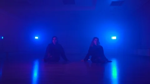 Sexy dance duo in black outfits performi... | Stock Video | Pond5