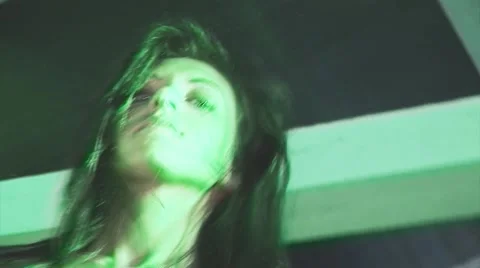 Sexy go go girl in bikini dance on stand... | Stock Video | Pond5