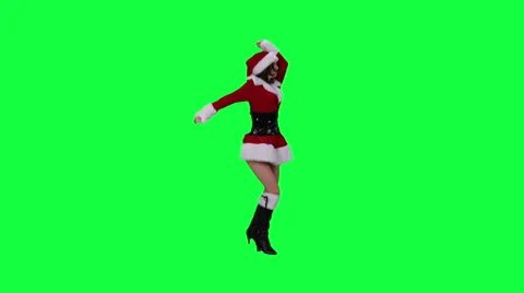 Sexy Santa's helper dancing chroma key (... | Stock Video | Pond5