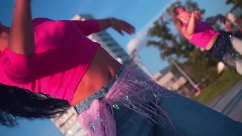 Sexy woman dancing belly dance in jeans. | Stock Video | Pond5