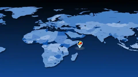 Seychelles location tracking animation o... | Stock Video | Pond5